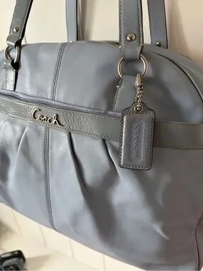 Coach | Bags | Coach Addison Sky Blue Leather Tote F8374 Purse Diaper ...